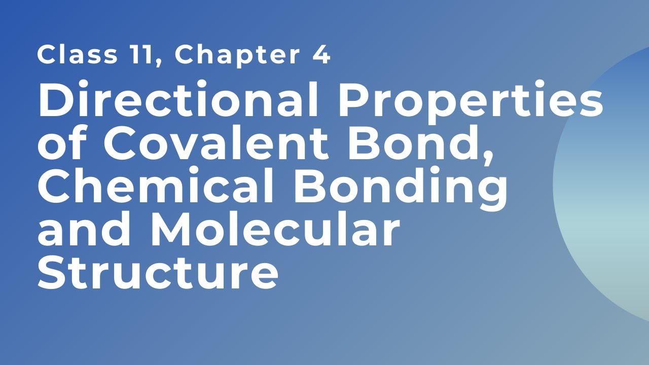 Directional Properties of Covalent Bond, Class 11, Chemical Bonding and ...
