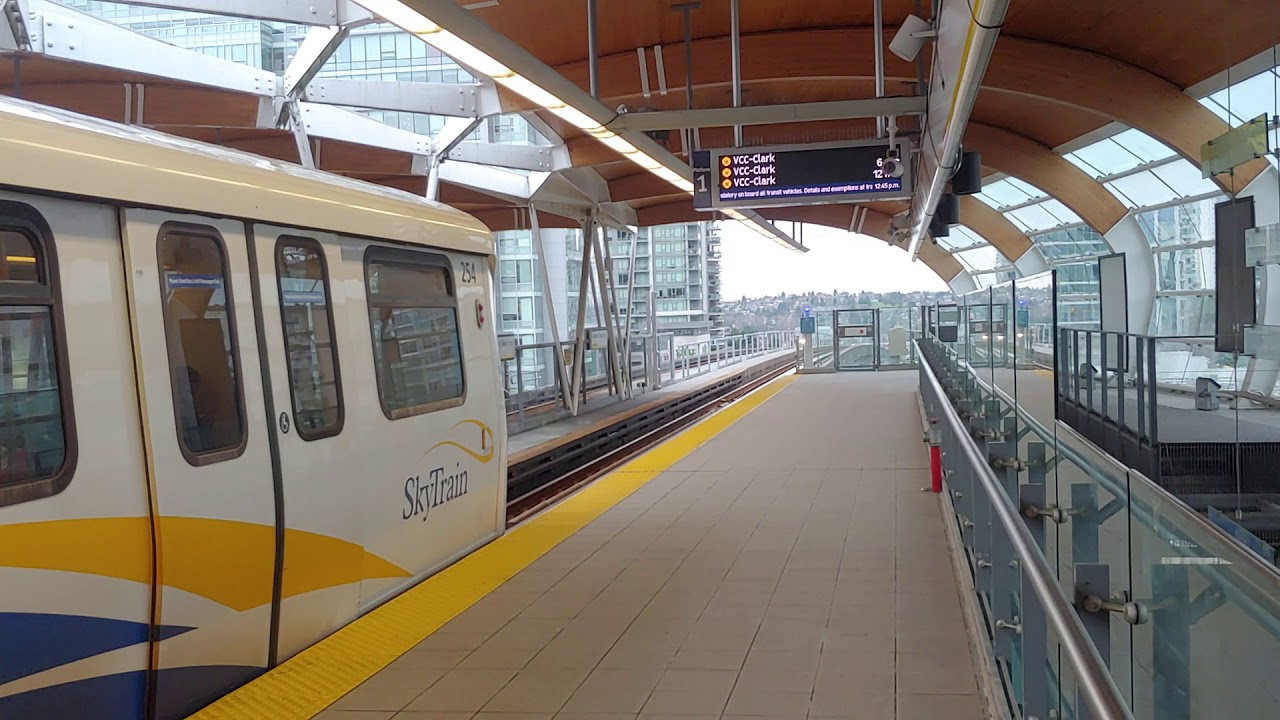 TransLink SkyTrain: Millennium Line train leaving Brentwood Town Centre ...