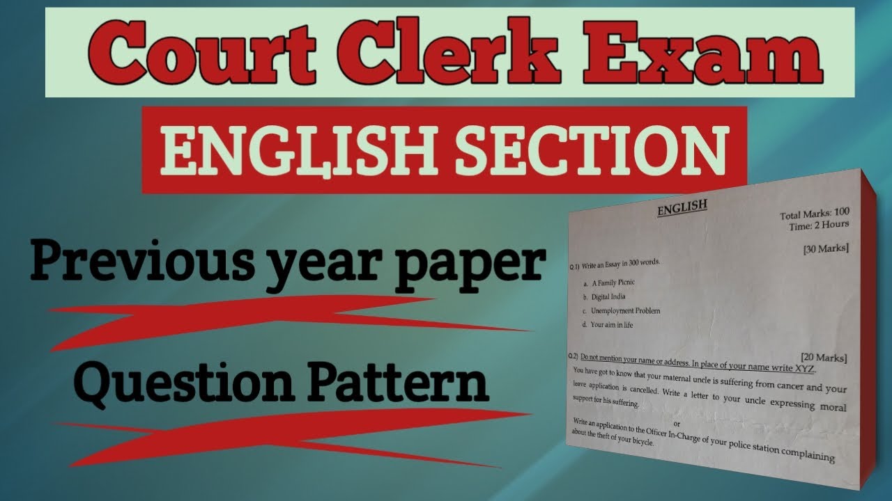 Court clerk exam English question pattern | court clerk english section ...