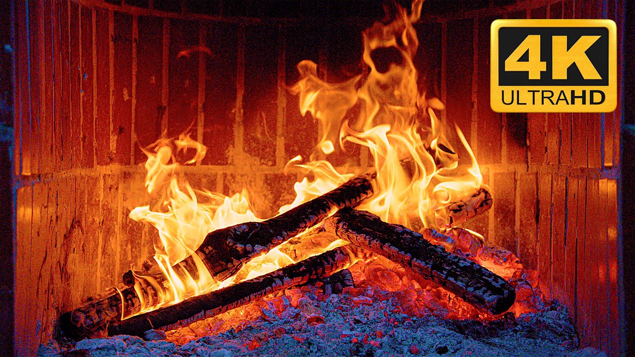 🔥 4K Fireplace Burning Logs 🔥 Cozy Fireplace & Relaxing Fire Crackling ...