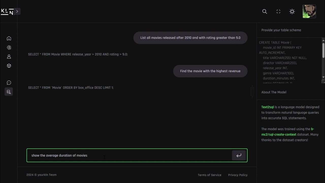 Text2Sql - natural language to SQL - YouTube