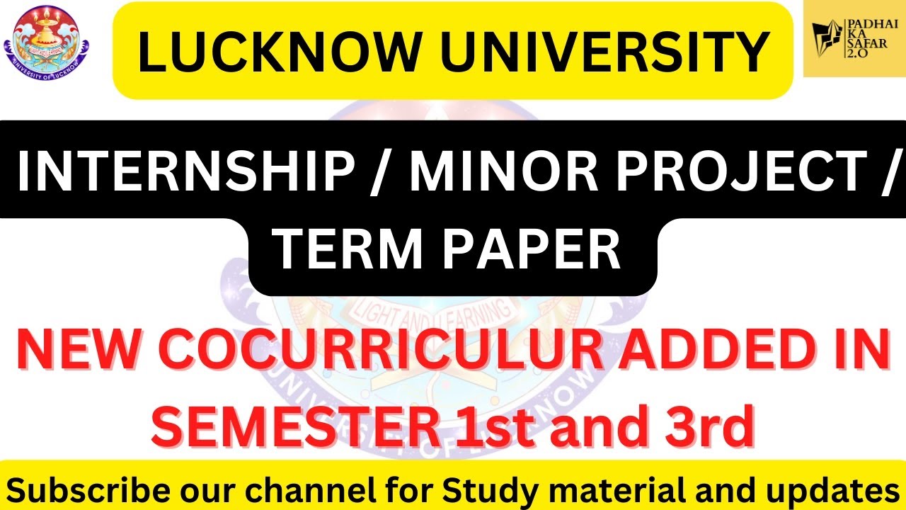Internship/ Minor project /Term paper Lucknow University|New Co ...