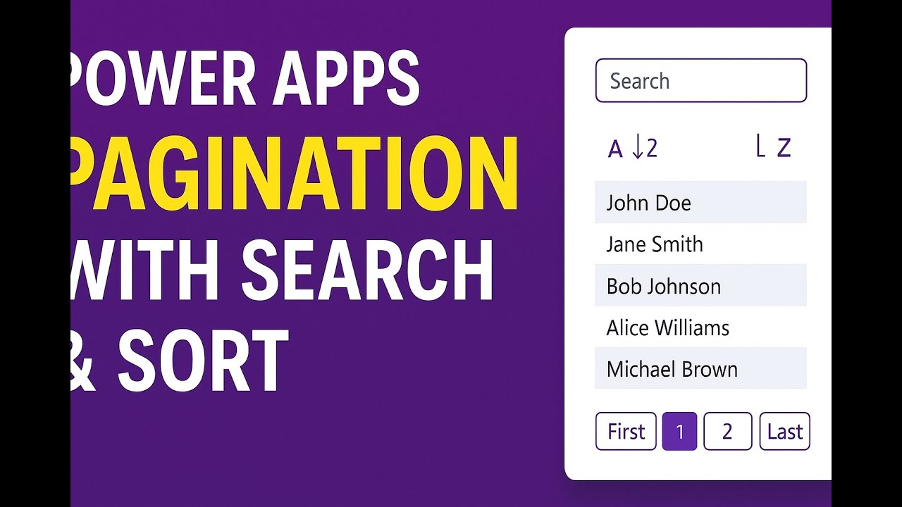 PowerApps Pagination with Search & Sort | First, Last, Next, Previous ...