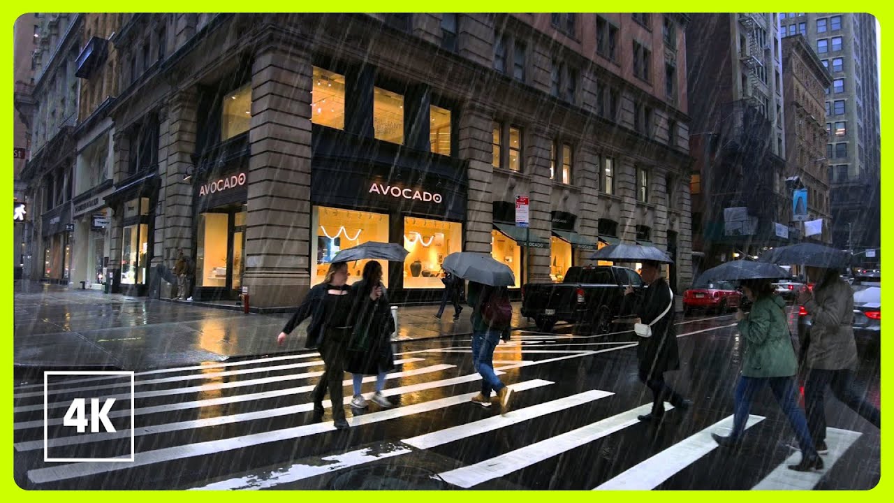 Rain NEW YORK 4k - Walking in the rain in Manhattan - YouTube