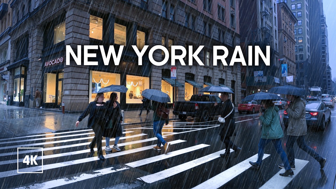 Rain NEW YORK 4k - Walking in the rain in Manhattan - YouTube