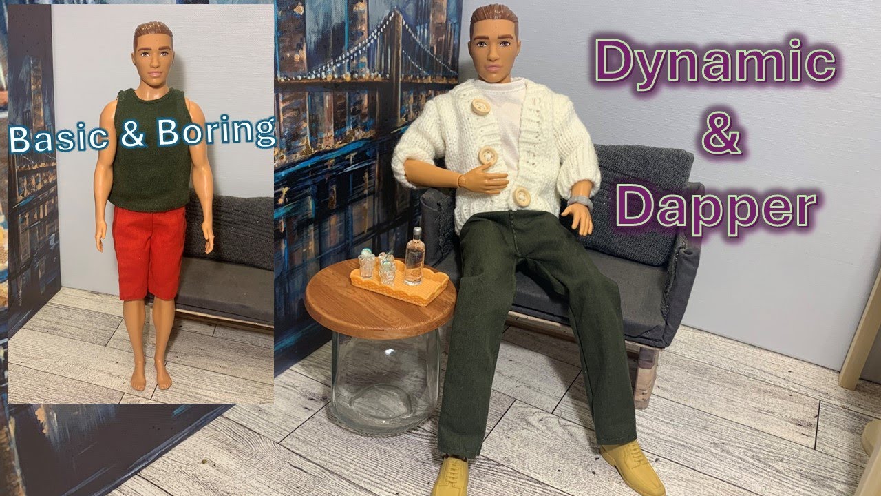Ken doll restyle. Amazon Ken doll clothes and Guy earrings. Christmas ...