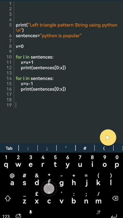 Left Triangle String Pattern Using python - YouTube