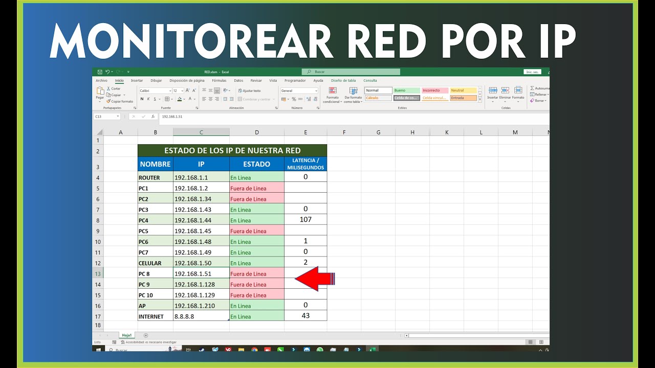 Monitorear sus direcciones IP usando Microsoft Excel - YouTube