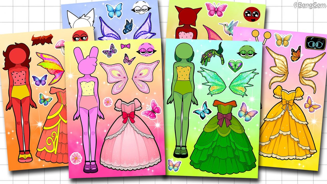 Sprunki Fairy dress up Sticker Book 🧚🏻‍♀️ 스프런키 요정 옷입히기 스티커Asmr - YouTube