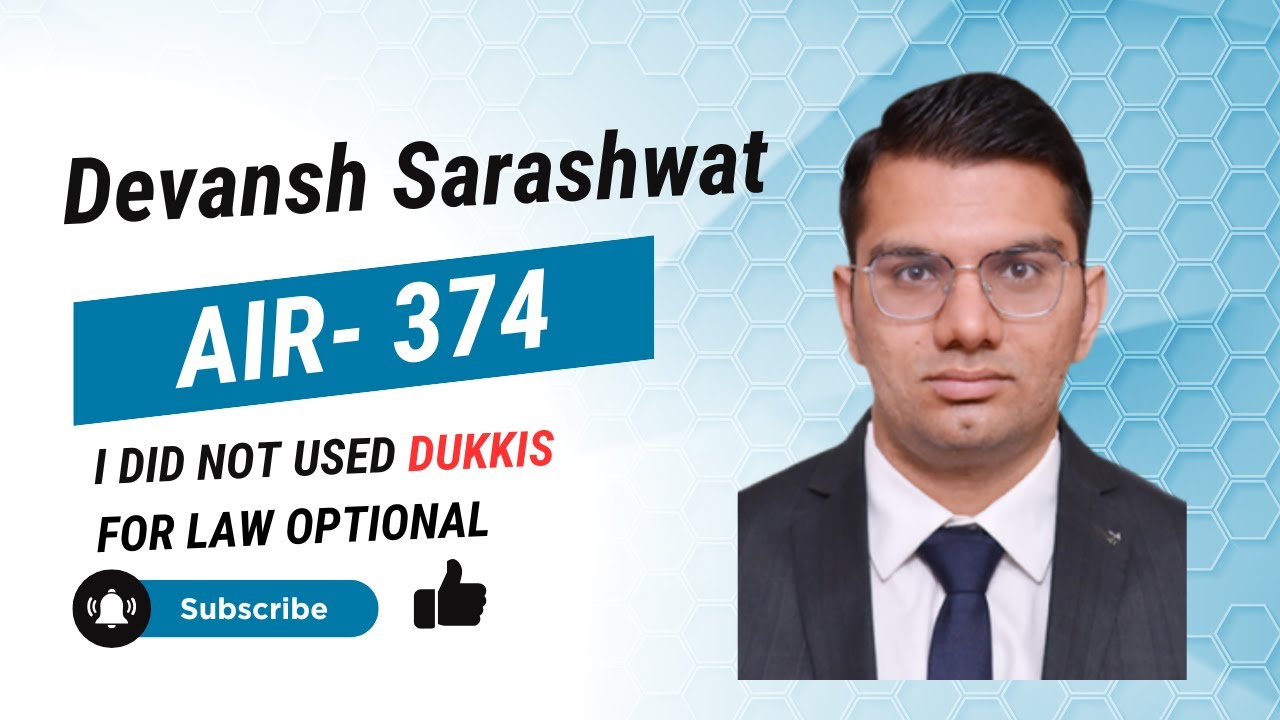Devansh Sarashwat | Law Optional UPSC | AIR 374 - YouTube