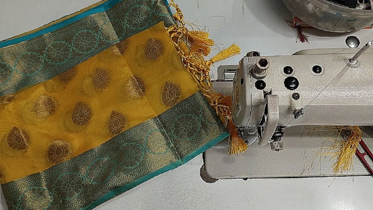 saree falls stitching video @shibisstudio #stitching #tailoring #blouse ...