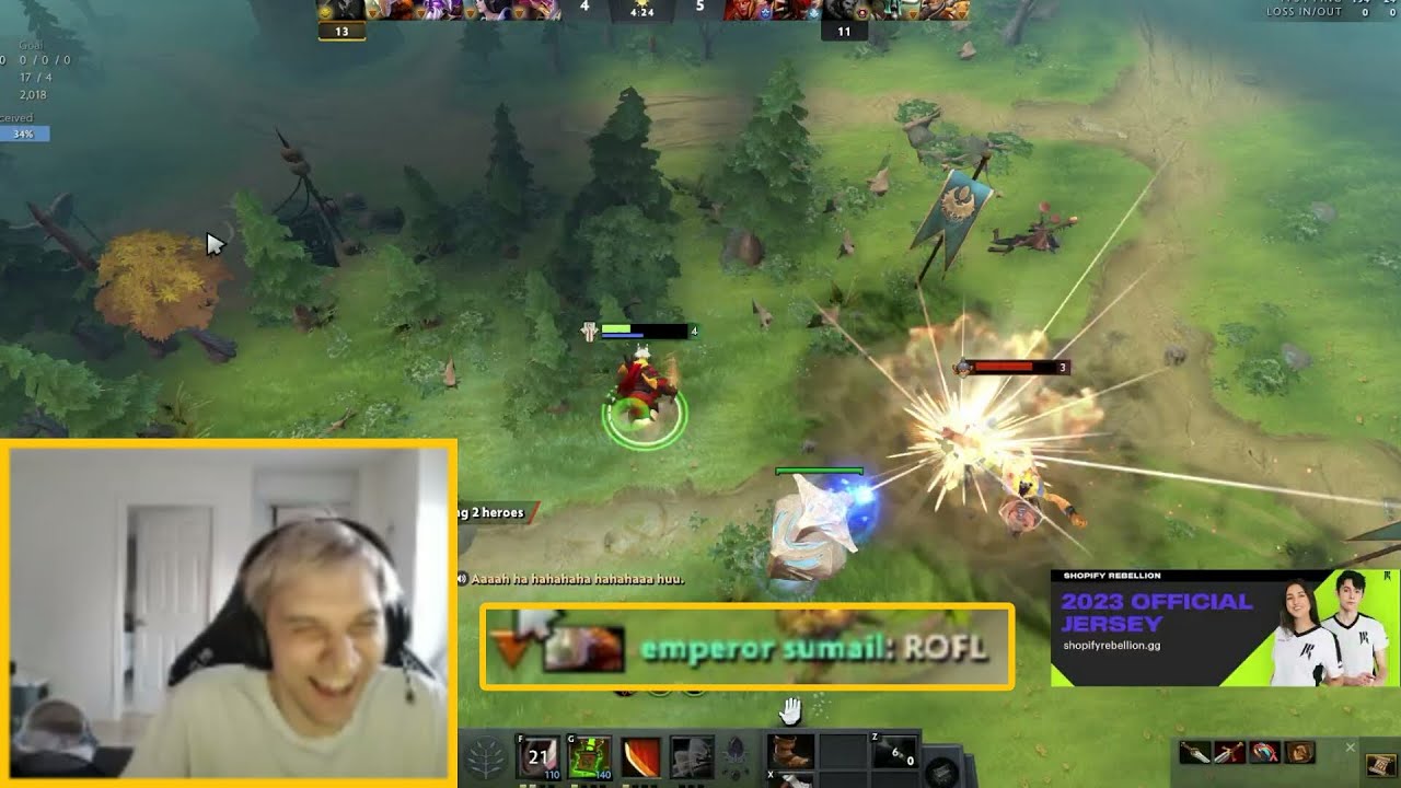 "ROFL"- Arteezy laughing after his 5Head Bait - YouTube