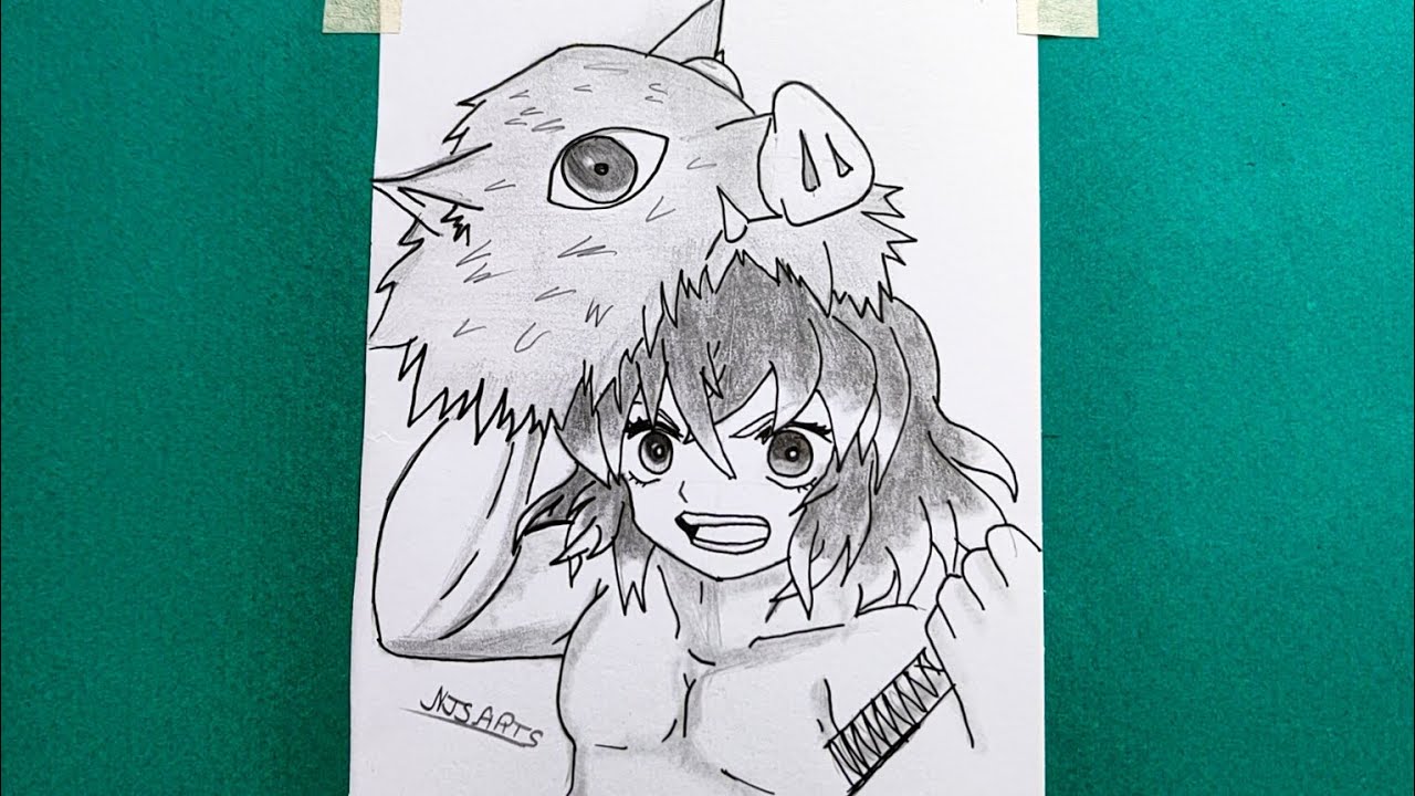 Inosuke Hashibira Drawing from demon slayer | Step-by-Step easy drawing ...