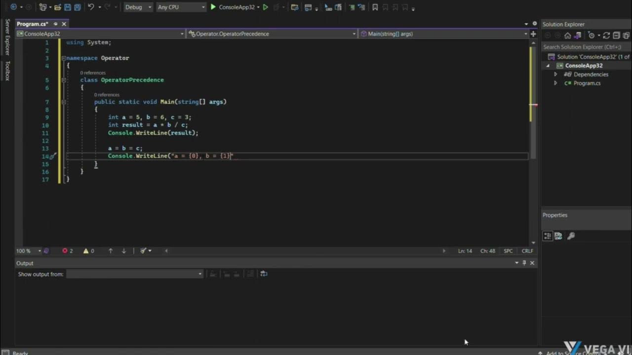C# (Programming Language) Project 27: 'Associativity of Operators' Created by Trishanth Kumar ...