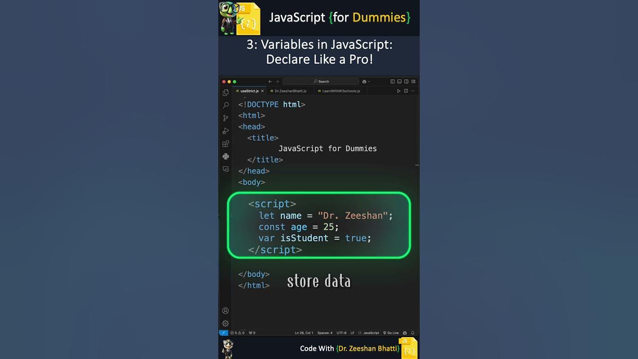 3: Variables in JavaScript? #javascript #javascripttutorial #coding #programming - YouTube
