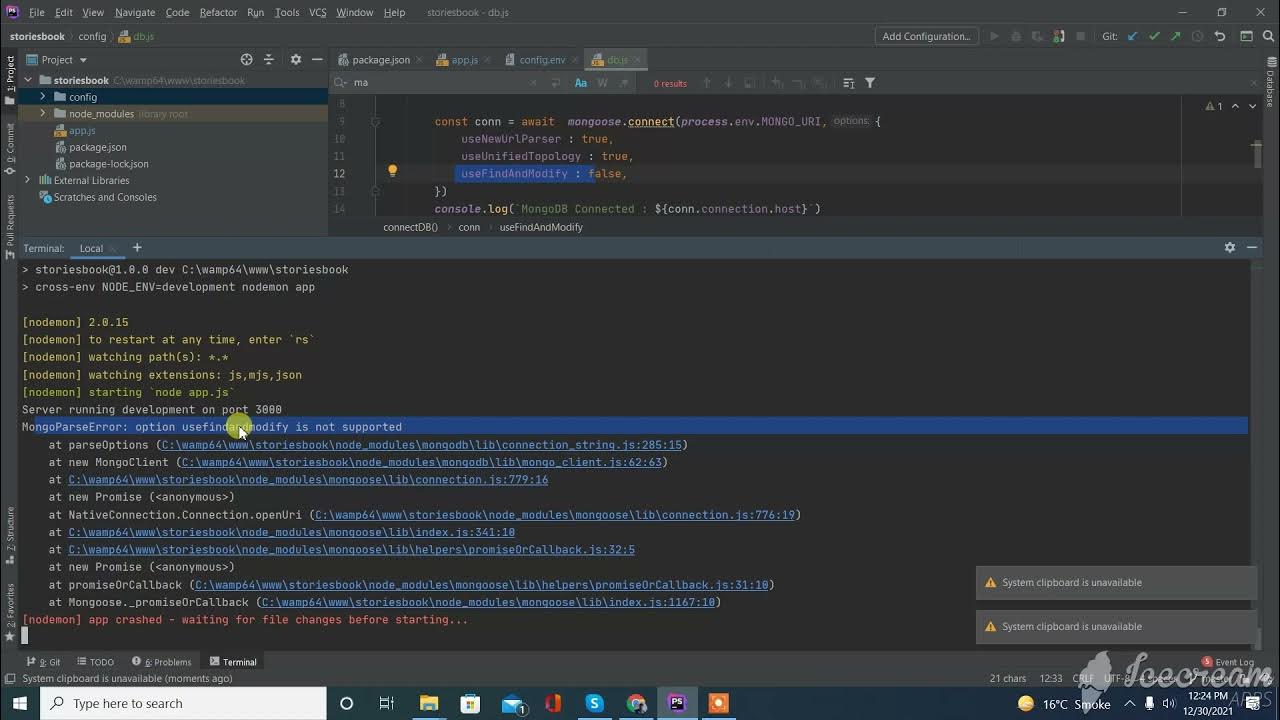MongoParseError option usefindandmodify is not supported - YouTube