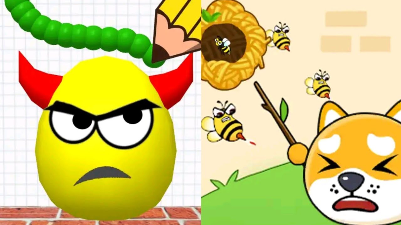 Draw To Smash Logic Puzzle VS Protect My Pet Satisfying ASMR Gameplay ...