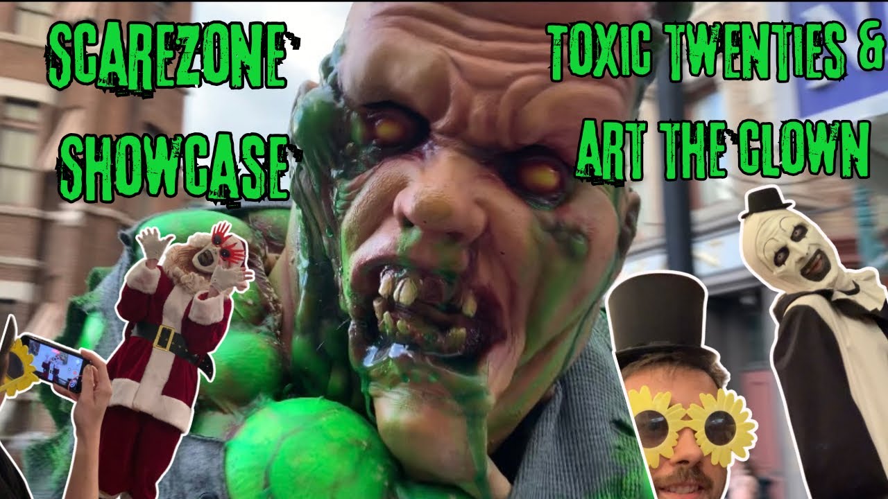 Horror Nights Scarezone Showcase: Toxic Twenties & Art the Clown! - YouTube