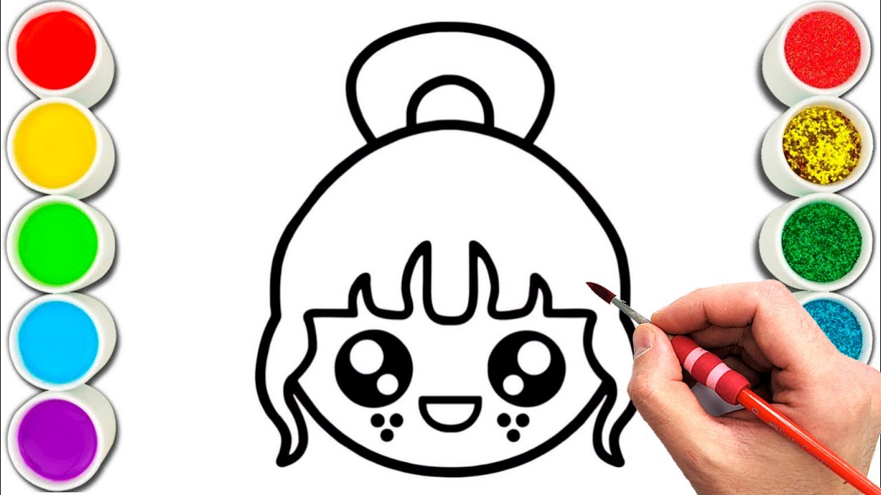 Pretty Girl Drawing, Painting & Coloring For Kids and Toddlers_ Child ...