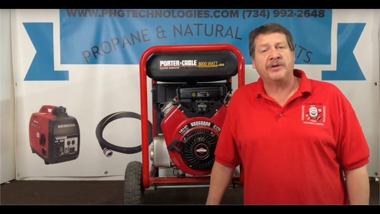 Porter Cable 8000 Watt Generator - Conversion video from gas to Propane ...