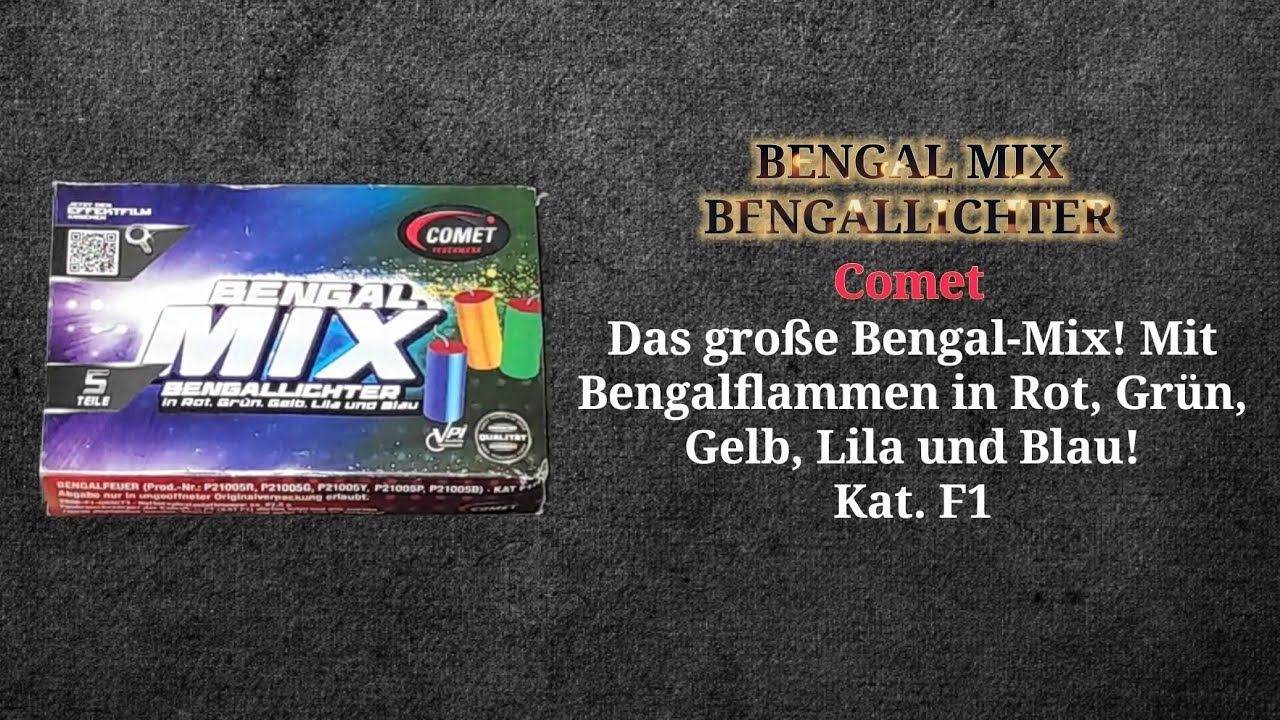 BENGAL MIX BENGALLICHTER In COMET Feuerwerk Kat. F1 ☆ TPyro ...