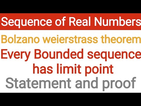 5. Bolzano weierstrass theorem | every infinite bounded sequence has a limit point | state and ...