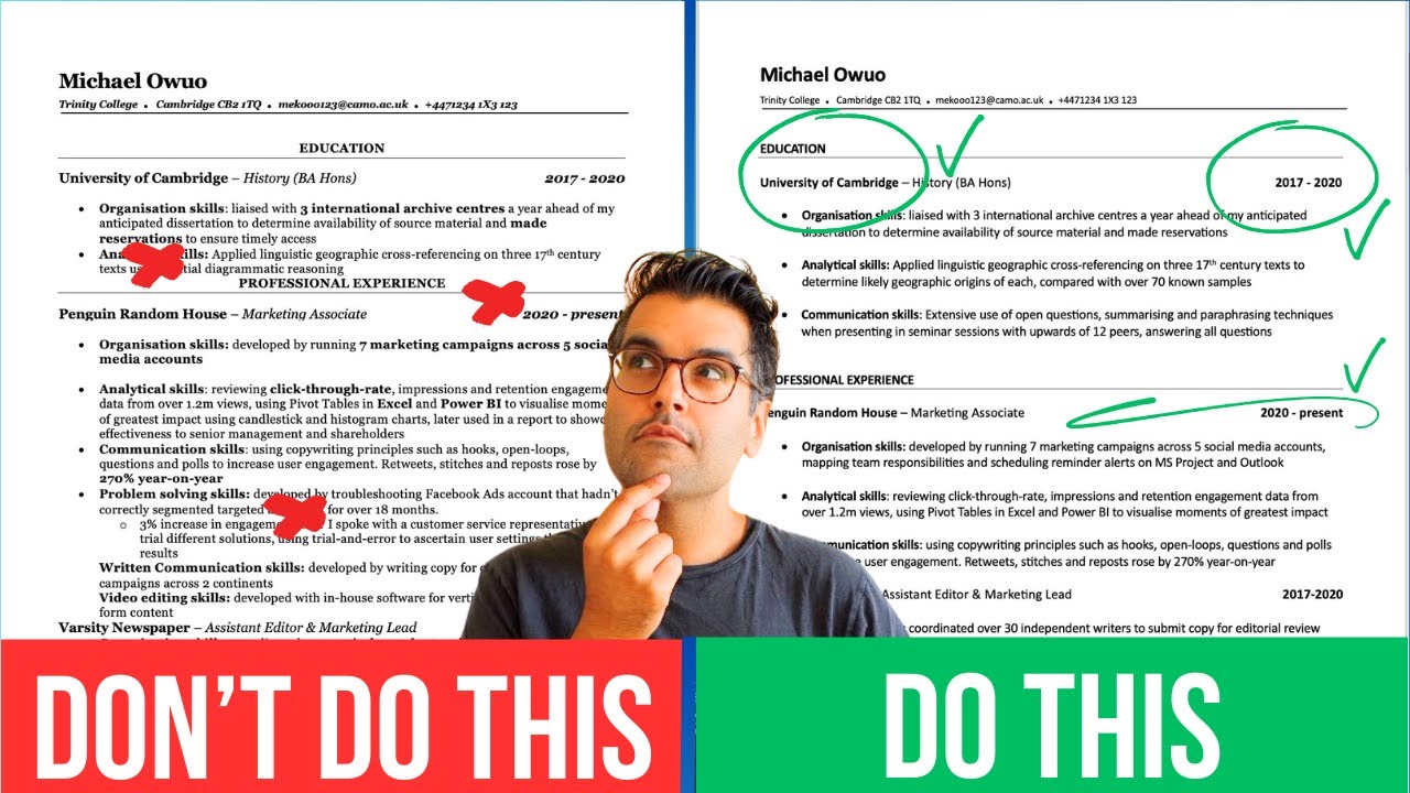 5 CV Formatting Principles You NEED To Use (Template Included) - YouTube