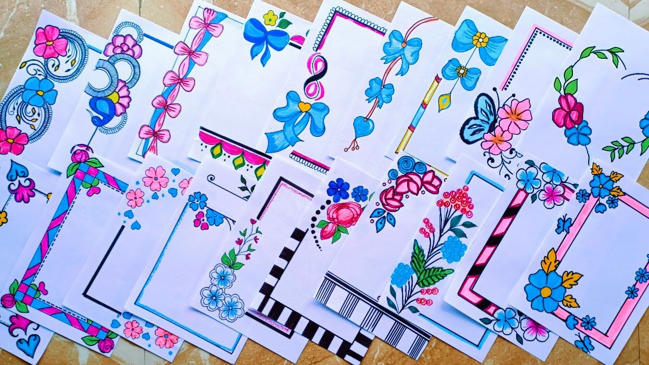 100 Blue💙 & Pink 💗Border Designs /Project Work Designs/Front Page ...