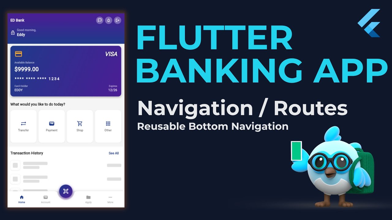 Refactor a Flutter Banking App with Reusable Navigation & Routes - YouTube