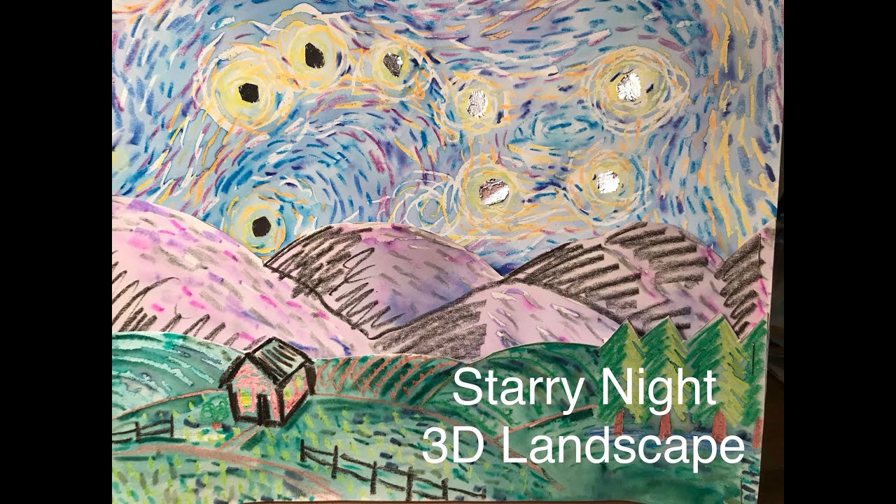 Starry Night 3D Landscape - YouTube