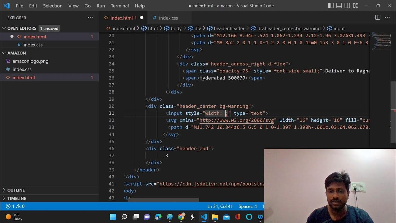 Day- 15 : Amazon Header Design - YouTube