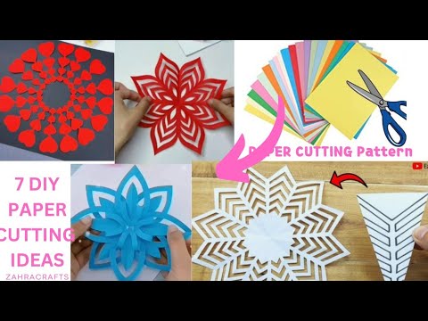 7 DIY EASY PAPER CUTTING DESIGN IDEAS - YouTube