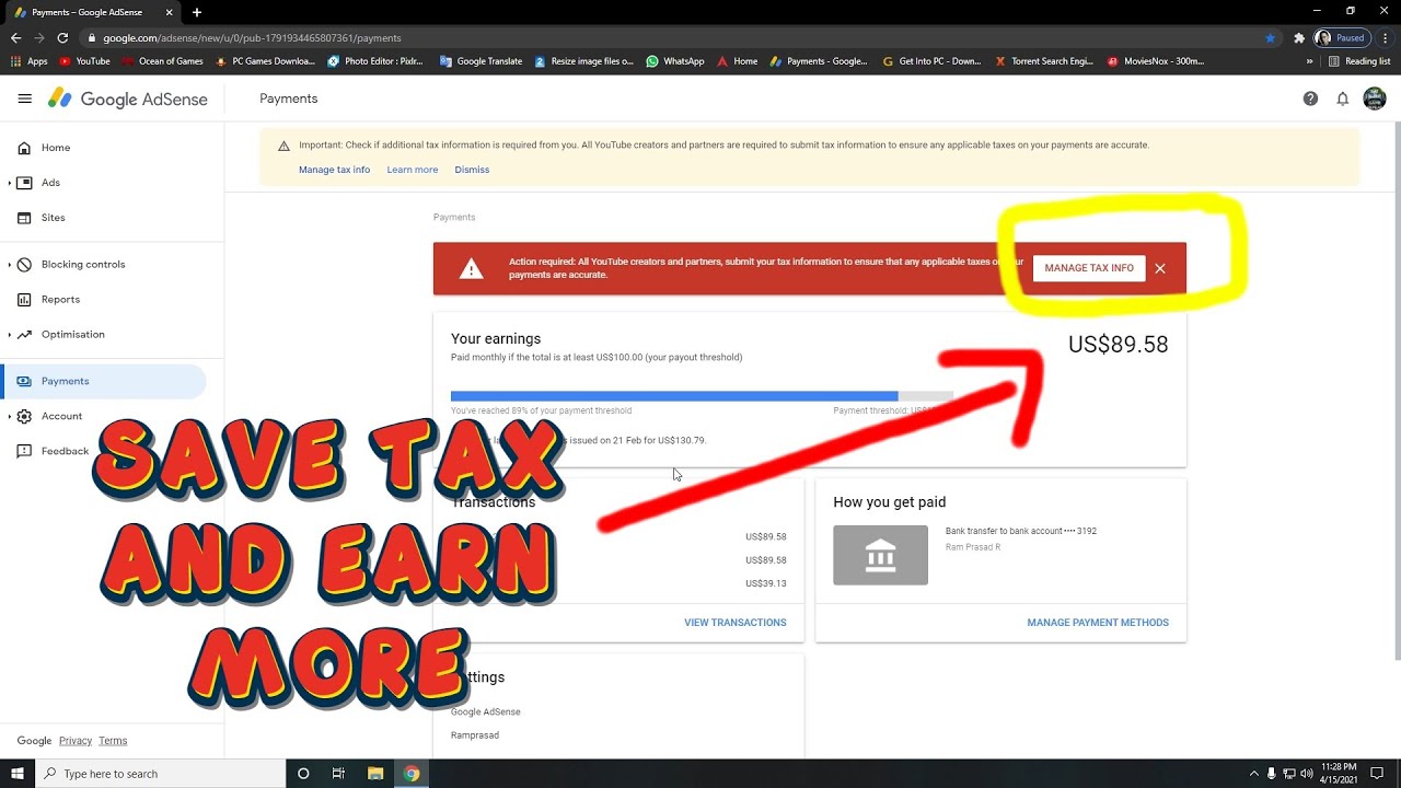 How to fill Youtube Tax form 2021 to earn more money - YouTube