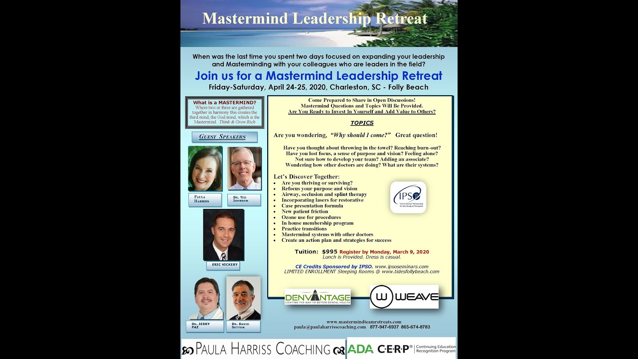 Mastermind Leadership Retreat Friday-Saturday, April 24-25, 2020 - YouTube