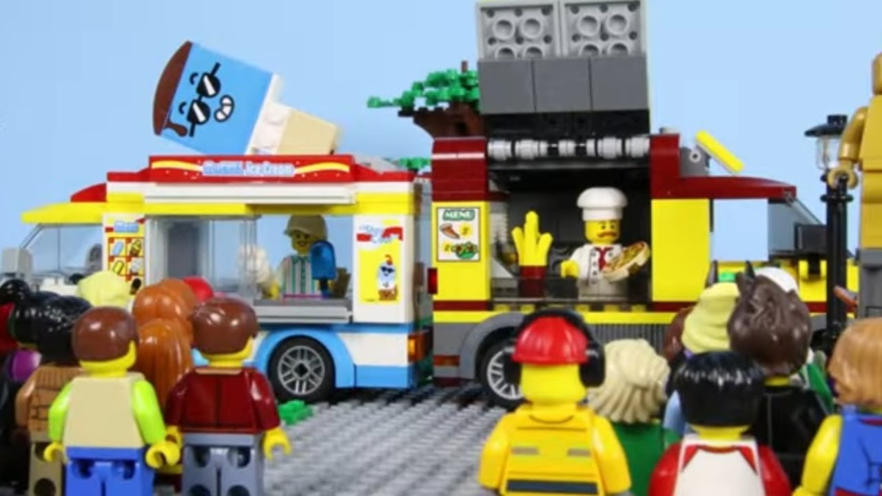 LEGO Food Truck Rivals STOP MOTION LEGO Ice Cream vs Burgers | LEGO ...