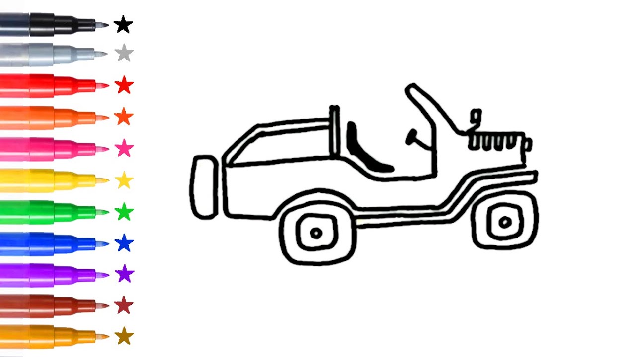 Drawing and coloring a safari car 🚙🚙 - YouTube