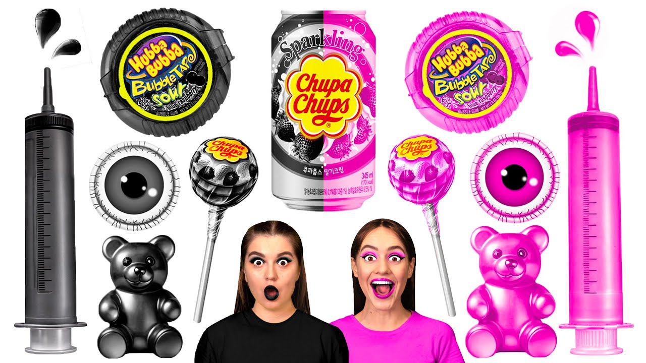 Челлендж с Едой «Розовое или Черное» | Вкусные Кухонные Лайфхаки c ...