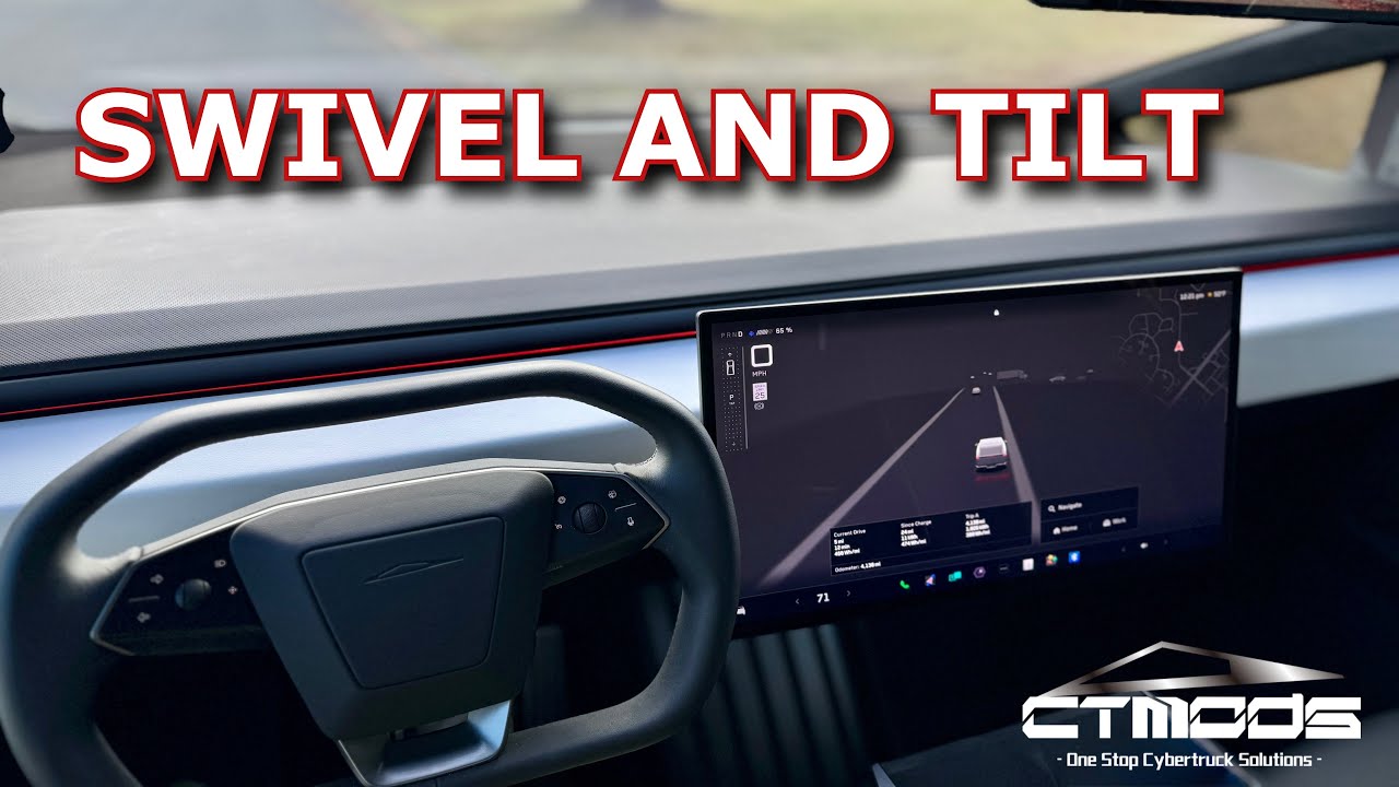 Cybertruck Screen Swivel Tilt Mount Install - YouTube