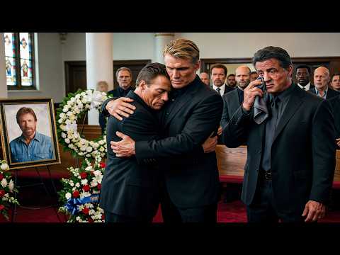 Stallone, Van Damme Can’t Hold Back Tears at Chuck Norris’ Final Tribute