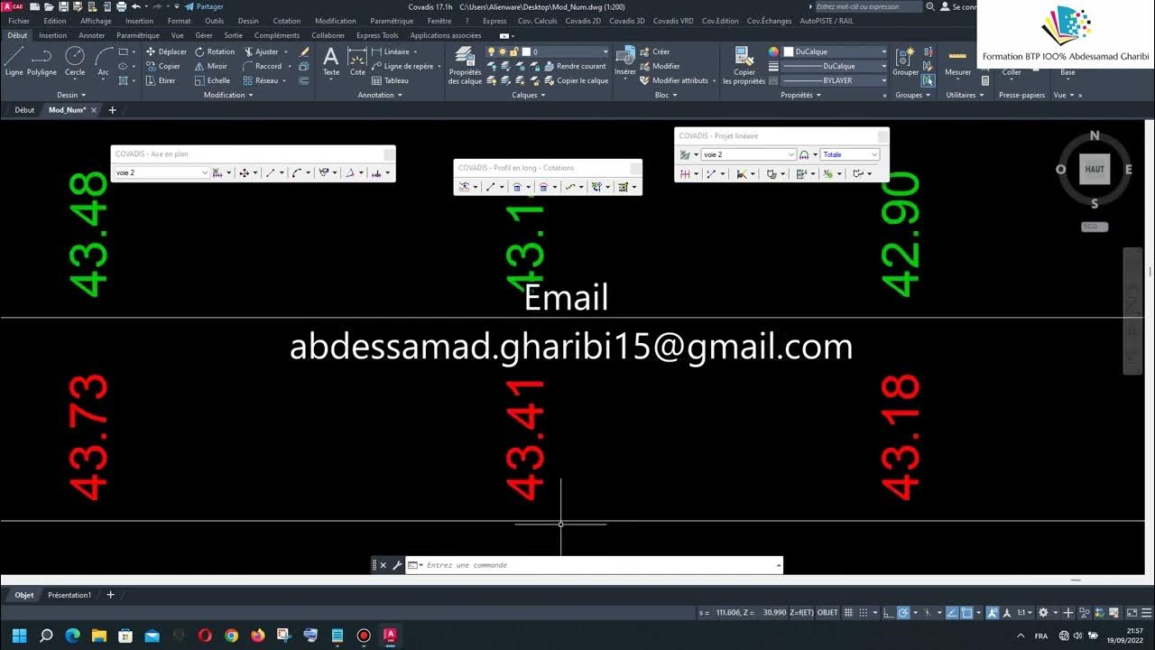 Covadis 17.1H et Autocad 2023 Formation voirie Intersection calage Z P.L - YouTube