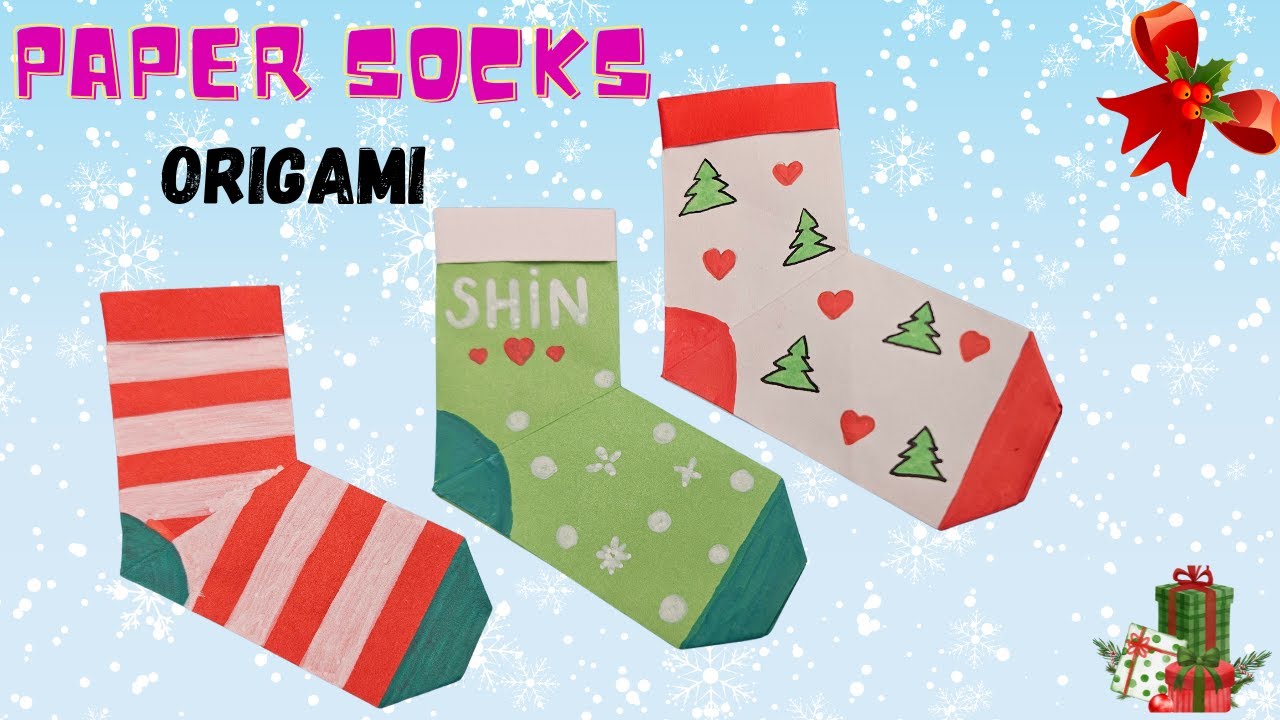 "Origami Paper Socks for Christmas | Quick Gift & Decoration Idea - YouTube