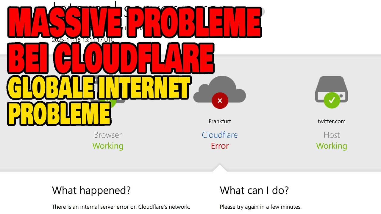 Massive Probleme bei Cloudflare - Globales Problem - YouTube