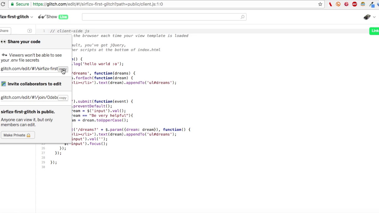 Post Glitch Project Link to Slack - YouTube