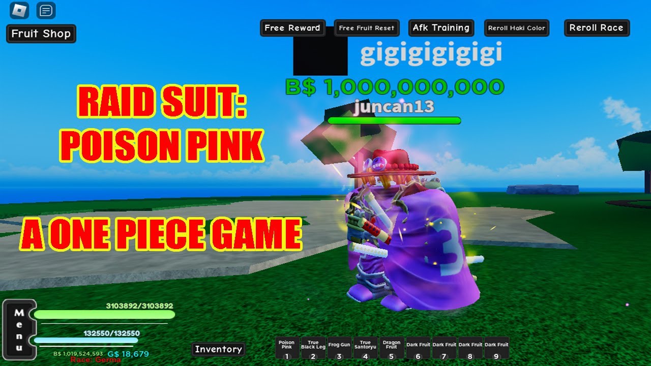 Raid suit : POISON PINK | A ONE PIECE GAME - YouTube