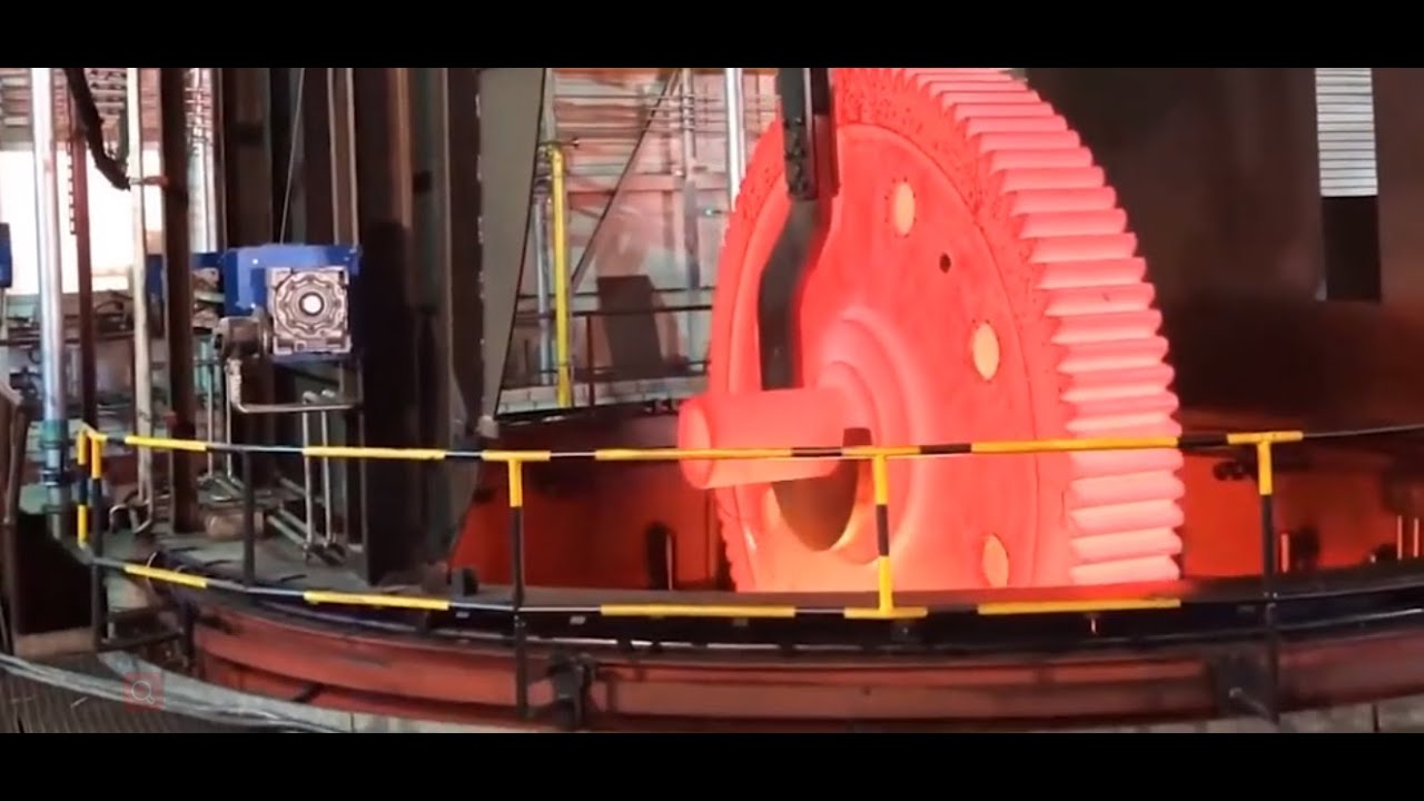Super giant gear manufacturing process - YouTube