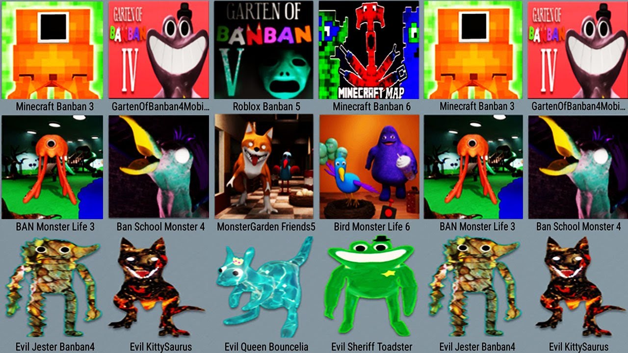 Garten Of Banban 5 Roblox ,Banban 3+4+6 , Ban Monster Life 3+4+5+6 ...