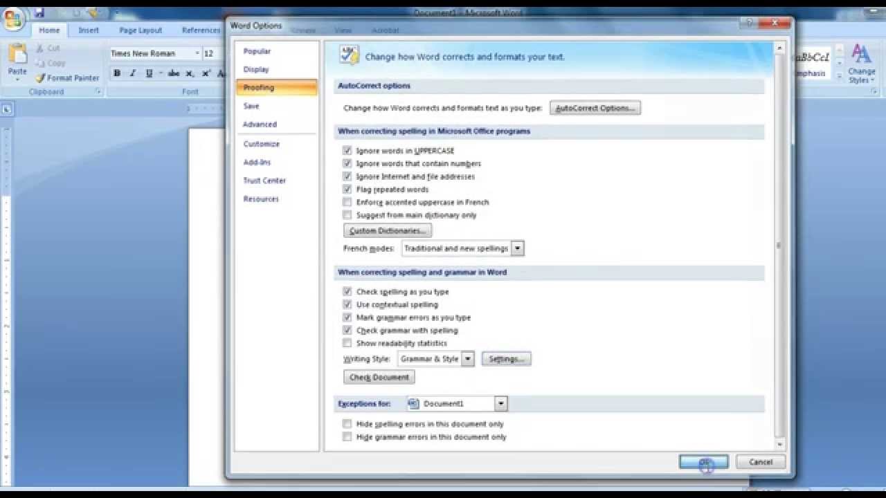 Proofreading with Word's Grammar & Style Option - YouTube