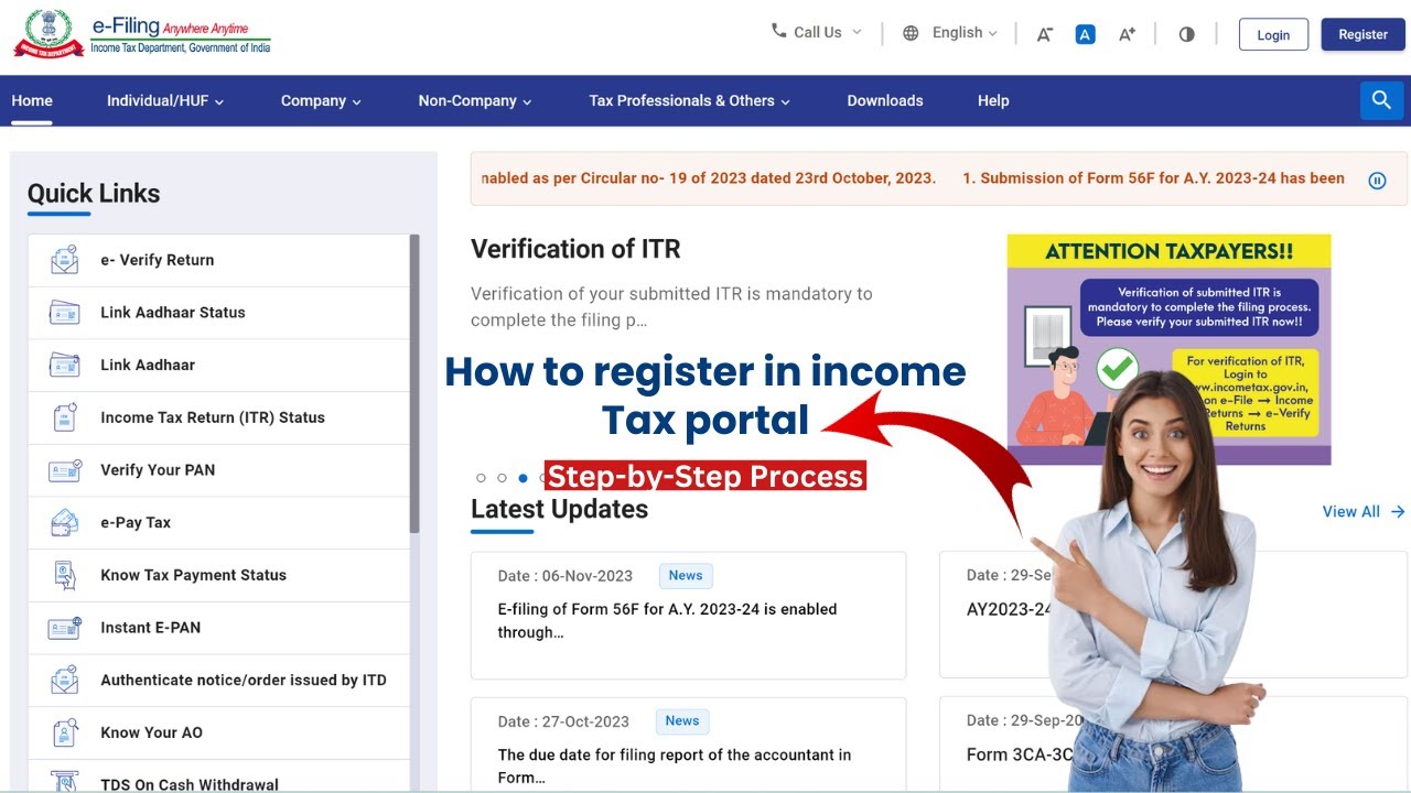 How to Register on Income Tax e-filing Portal 2024 | Income Tax ...