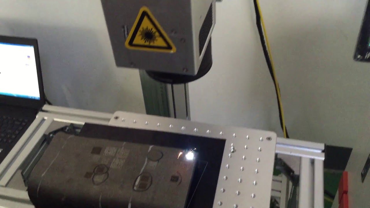 Barcode laser engraving on metal products - YouTube
