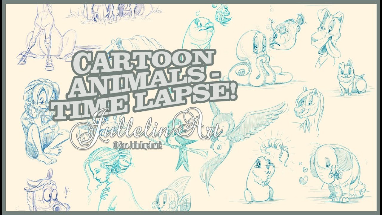 Cartoon Animals - Time Lapse Drawing! - YouTube